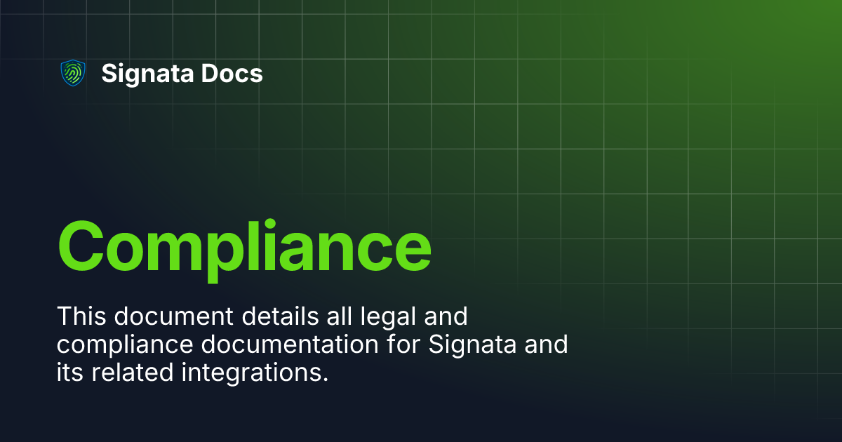 Compliance | Signata Docs