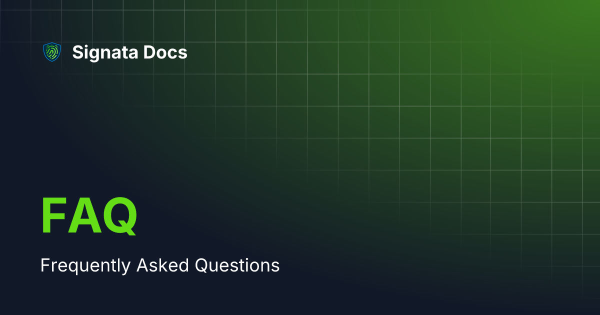 FAQ | Signata Docs